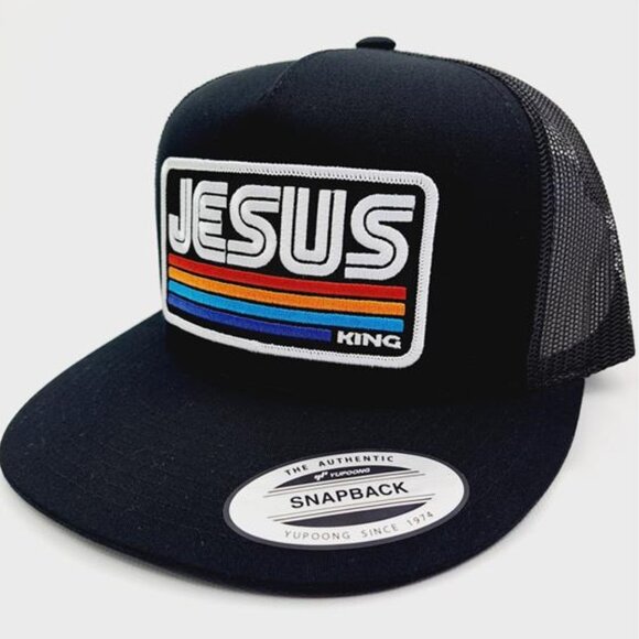 Accessories | Retro Style Jesus Christ King Embroidered Patch Mesh Flat ...